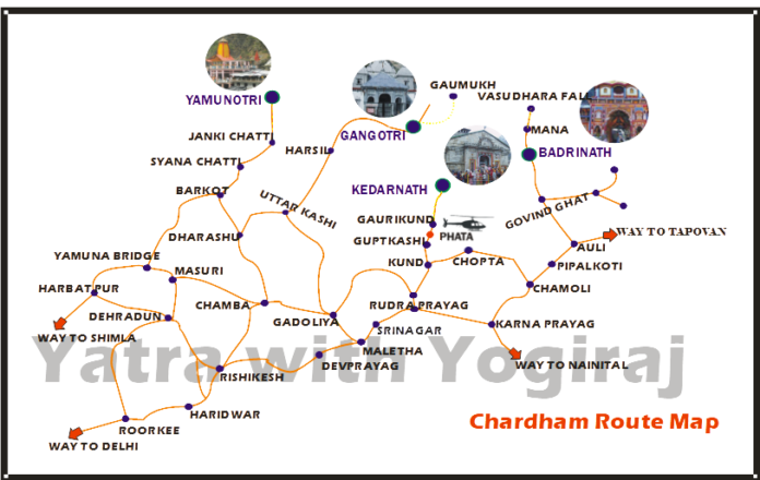 Chardham Yatra Route Map – चार धाम यात्रा का रूट मैप – Yatra With Yogiraj